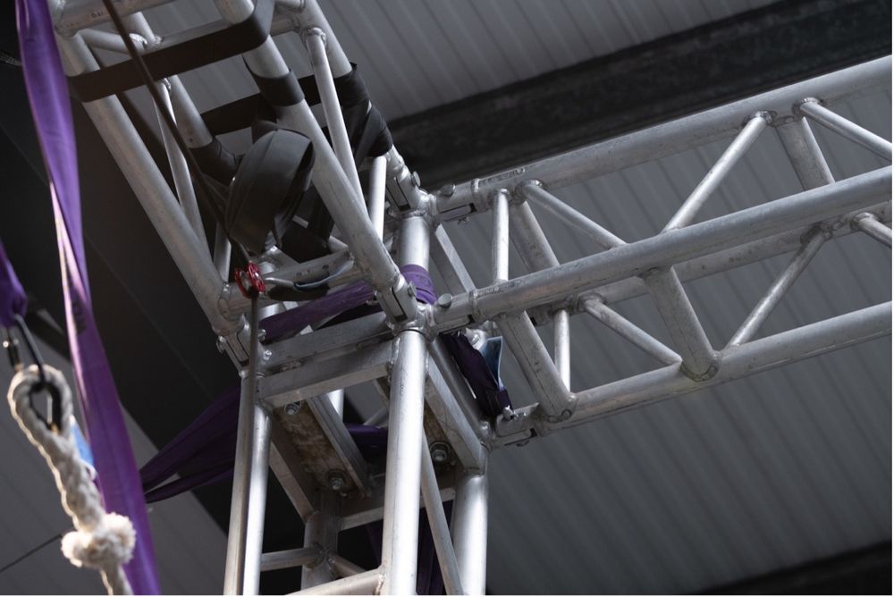 Circus rigging from truss